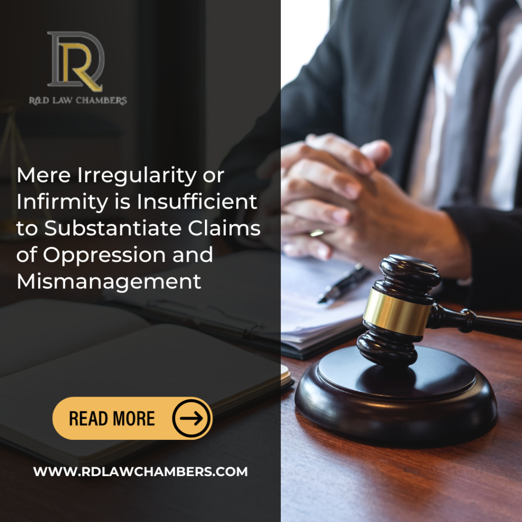 Mere Irregularity or Infirmity is Insufficient to Substantiate Claims ...